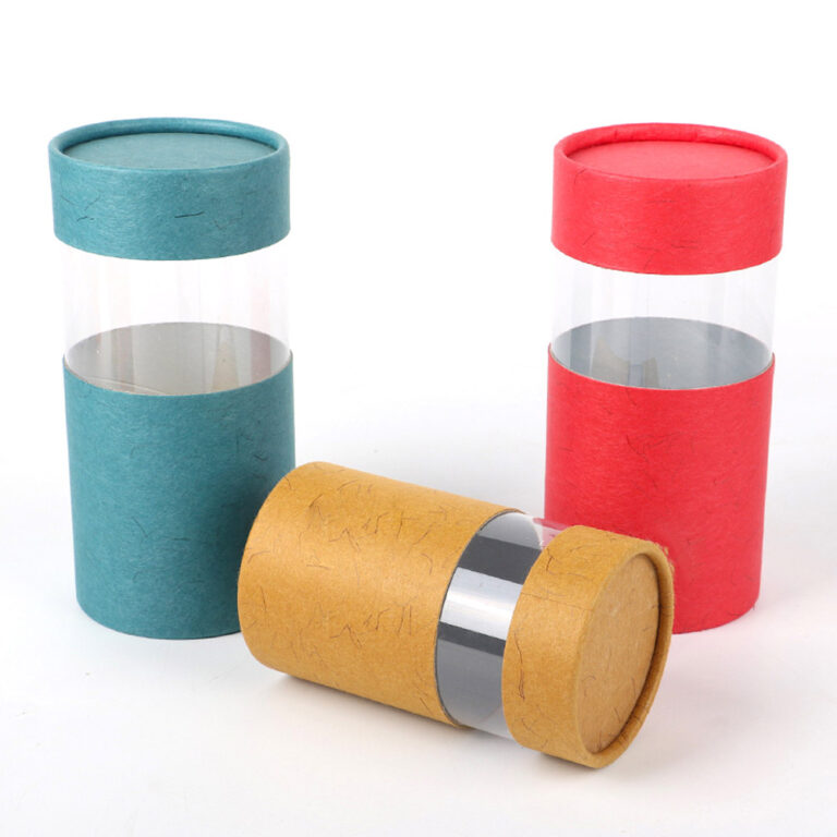 Custom Eco-Friendly Perfume Cylinder Boxes with Window